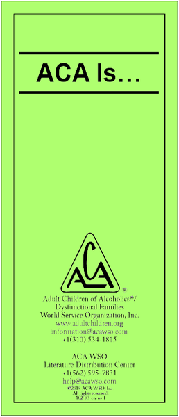 ACA Is... - bundle of 10 tri-folds – ACAWSO